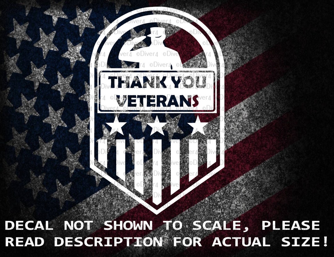 Thank You Veterans in a Shield Car Truck Van Window Decal or Bumper ...