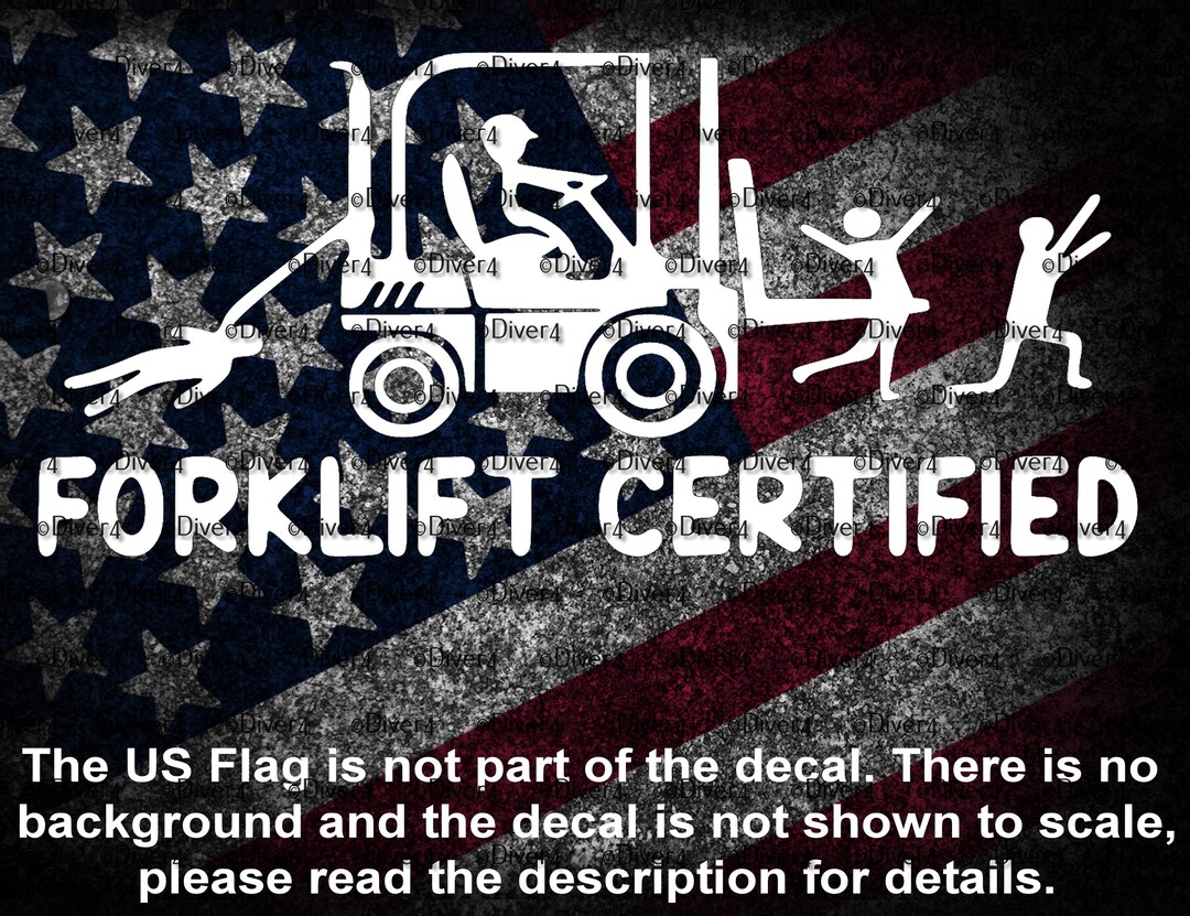 Forklift Certified Stick Figures Funny Cut Vinyl Decal US Made - Etsy