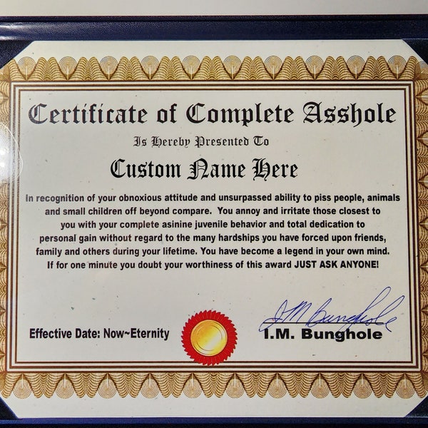Asshole Award - Etsy