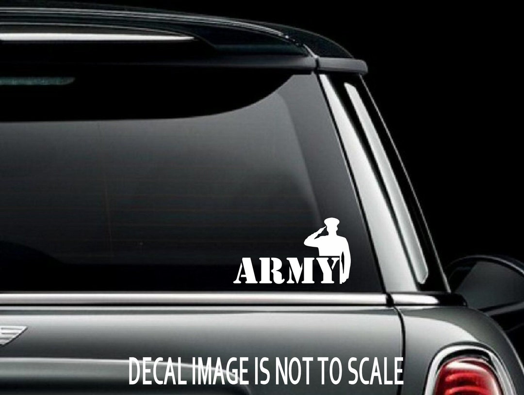US ARMY Salute Silhouette Car Truck Van Window or Bumper Sticker Vinyl ...