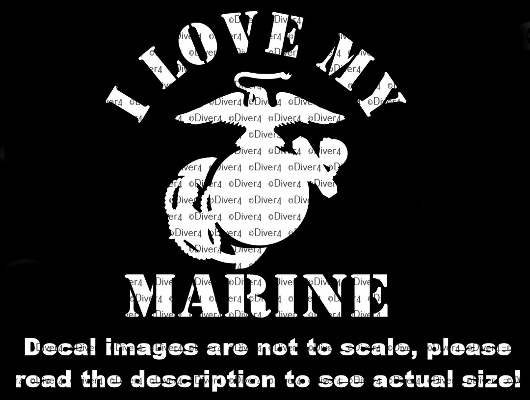 Arced I Love My Marine US Marine Corps Car Truck Van Window Decal or ...