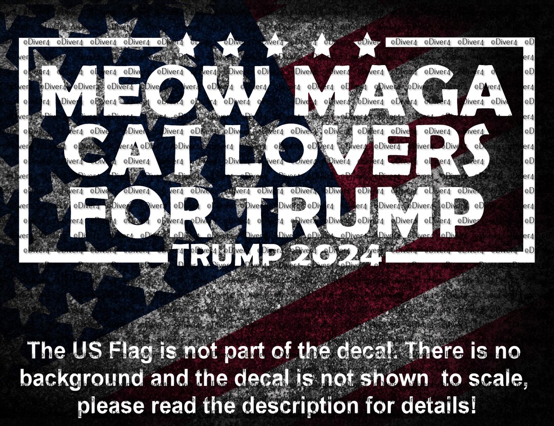 Meow MAGA Cat Lovers for Trump Car Van Truck Sticker Cut Vinyl Decal ...