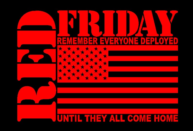 RED (remember Everyone Deployed) Friday Car Truck Van Window or Bumper ...