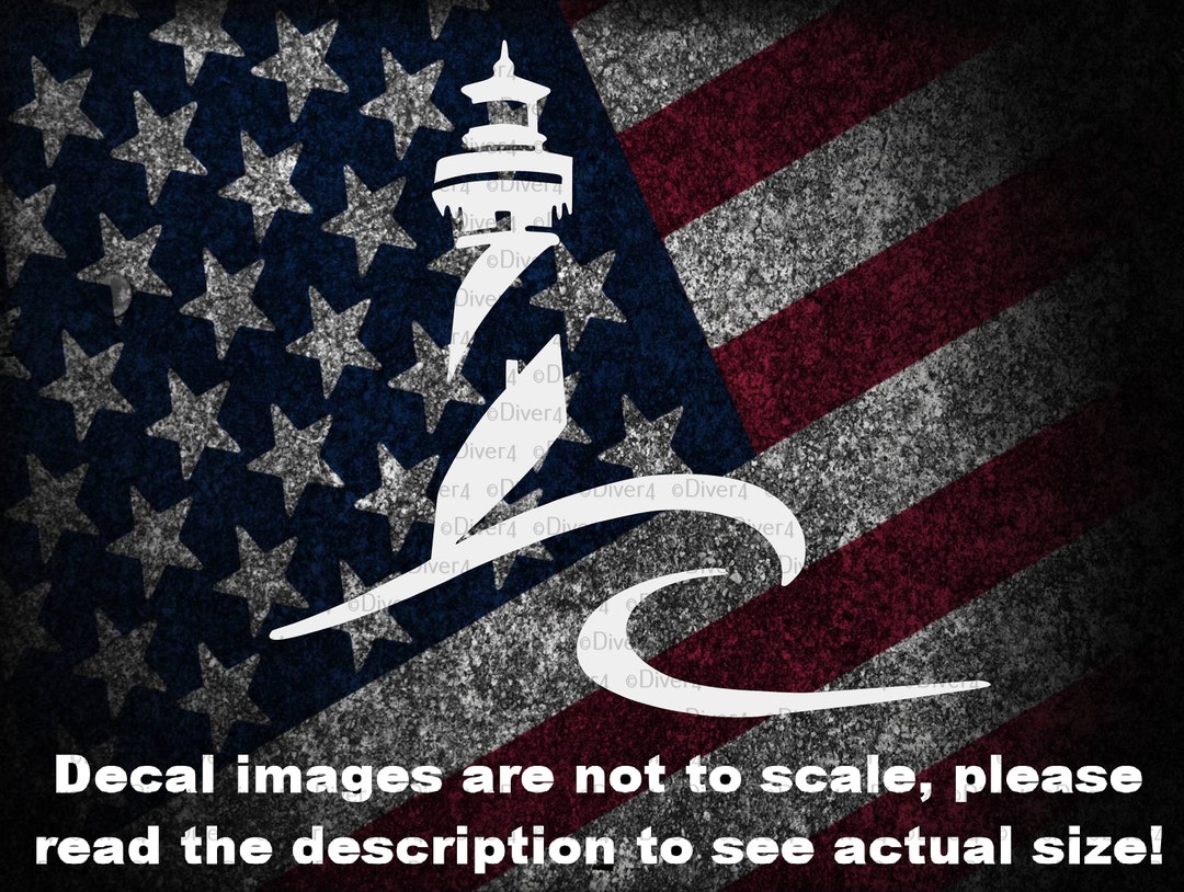 Lighthouse in a Wave Car Truck Van Window Decal or Bumper Sticker Vinyl ...