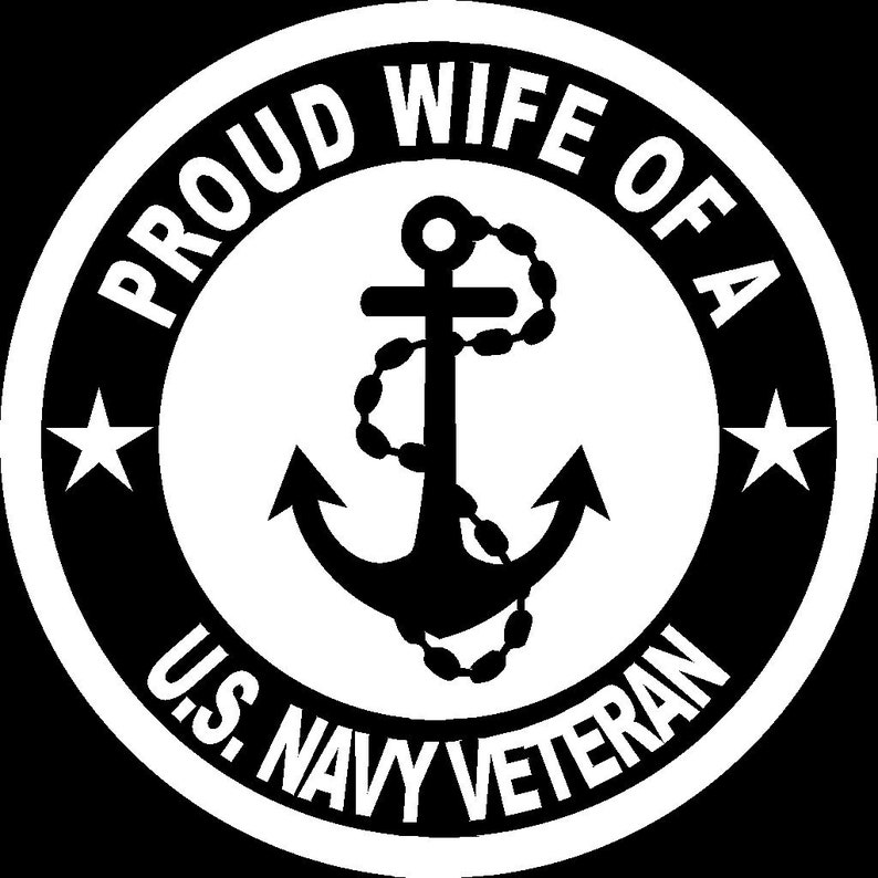 Proud Wife of a U.S. Navy Veteran Die Cut Vinyl Decal Bumper - Etsy
