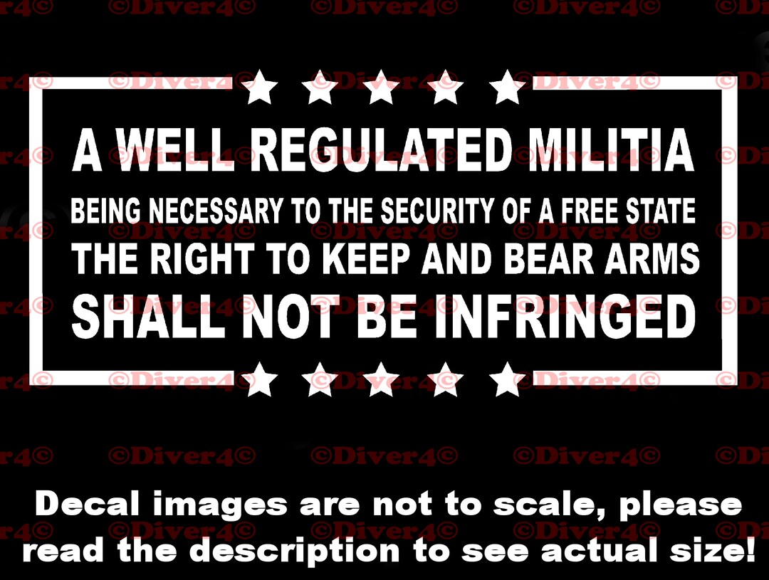 2nd Amendment of the US Constitution Car Truck Van Window or Bumper ...