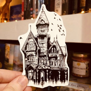 Haunted House Sticker - Laptop/decor/journaling Sticker - Spooky ...
