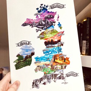 Mapa de Prythian Licencia oficial Impresión artística A4 / Velaris ...