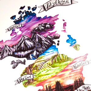 Prythian Map - Officially Licensed - A4 Art Print | Velaris, ACOTAR ...