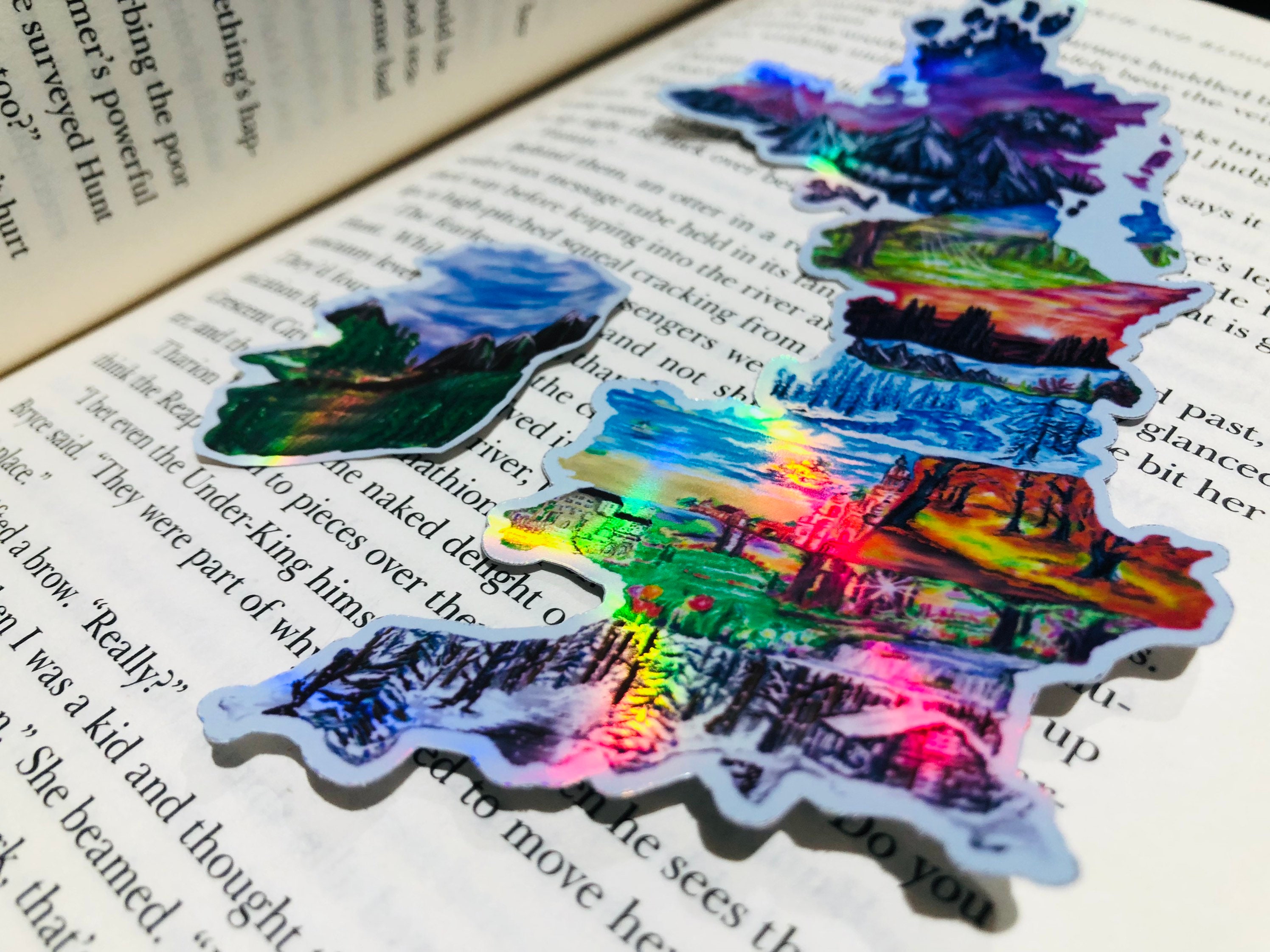 Prythian and Hybern Map Sticker Set ACOTAR Holographic | Etsy