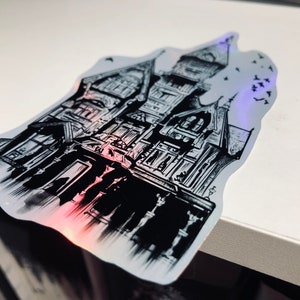 Haunted House Sticker - Laptop/decor/journaling Sticker - Spooky ...