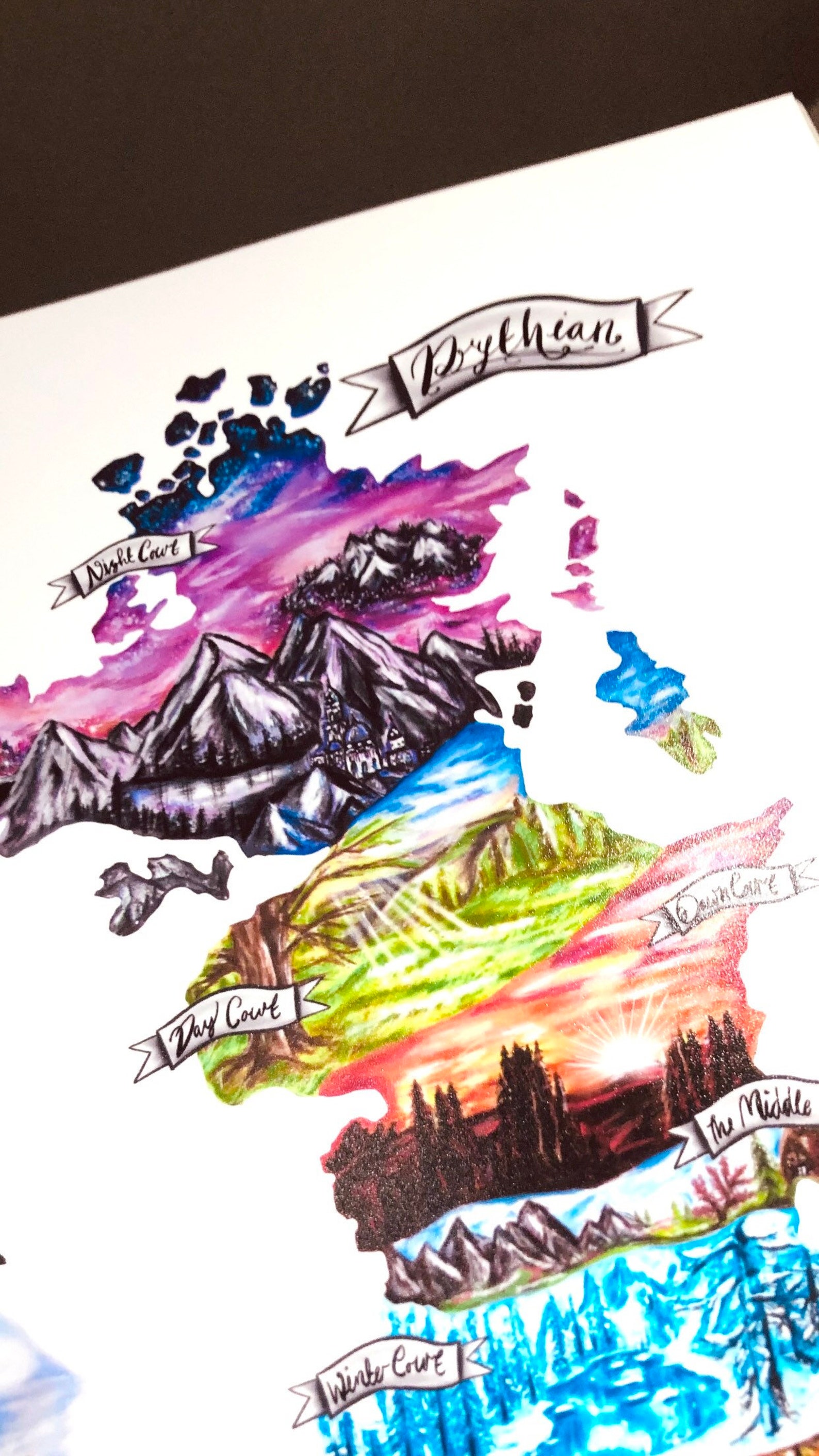 Prythian Map Art Print A5 Officially Licensed Fantasy Map, Sarah J ...