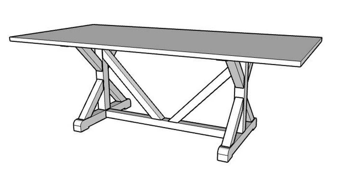 Trestle Kitchen Table Woodworking Plans - Etsy