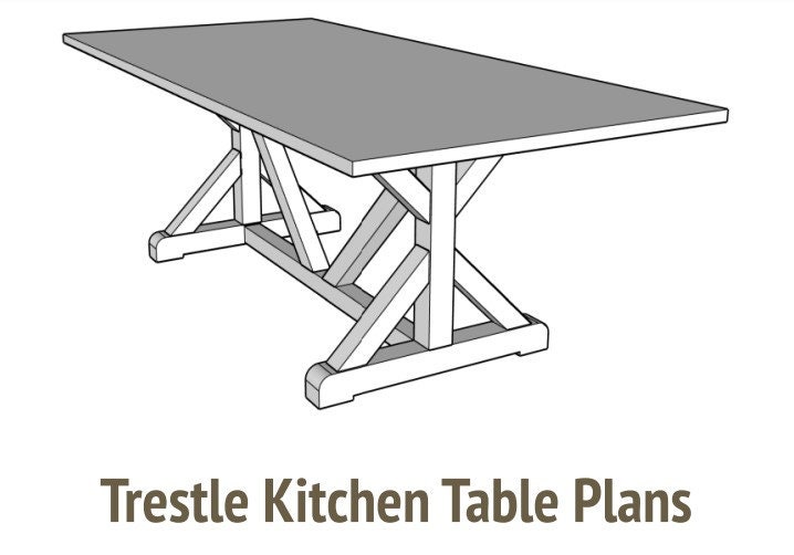 Trestle Kitchen Table Woodworking Plans - Etsy