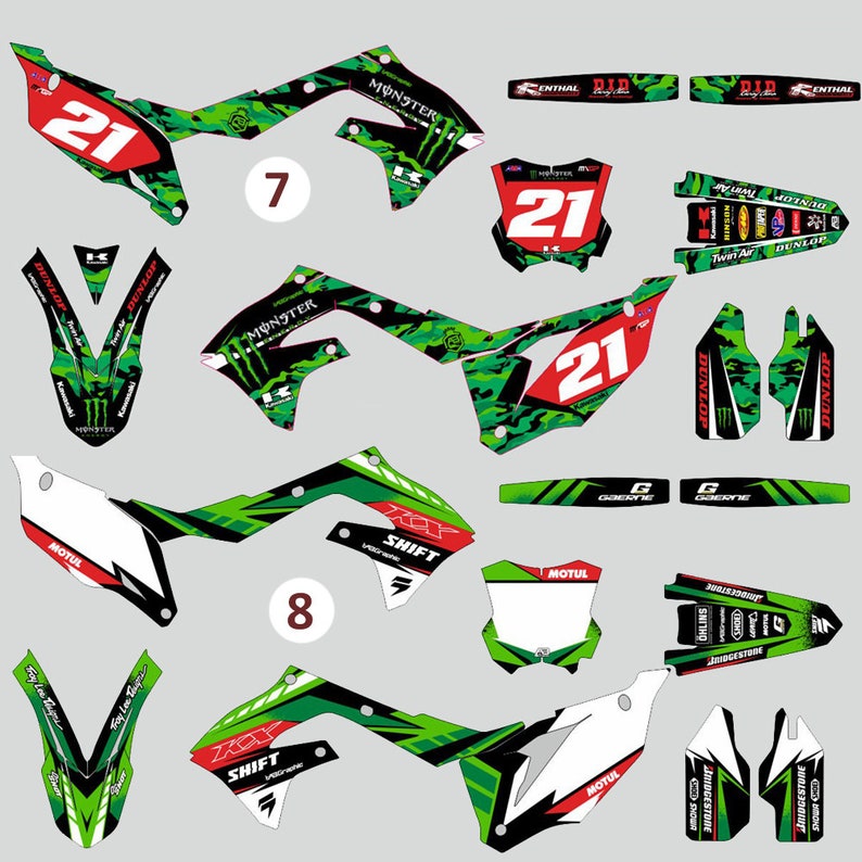 Motorfiets Kawasaki kxf kx450f kx250f kx klx aangepaste vinyl stickers ...
