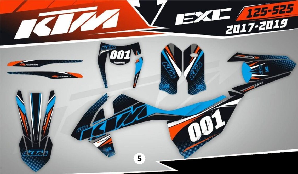 Motorcycle KTM Sfx Exc Xcw Sx Smc Custom Vinyl Stickers, Dirt Bike ...