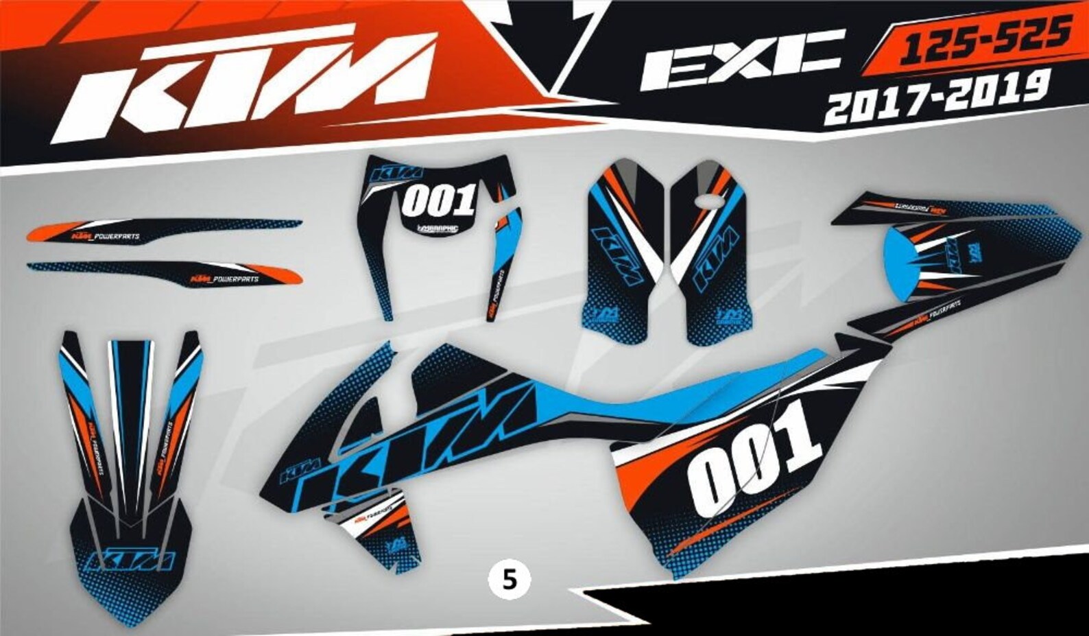 Motorcycle KTM Sfx Exc Xcw Sx Smc Custom Vinyl Stickers, Dirt Bike ...