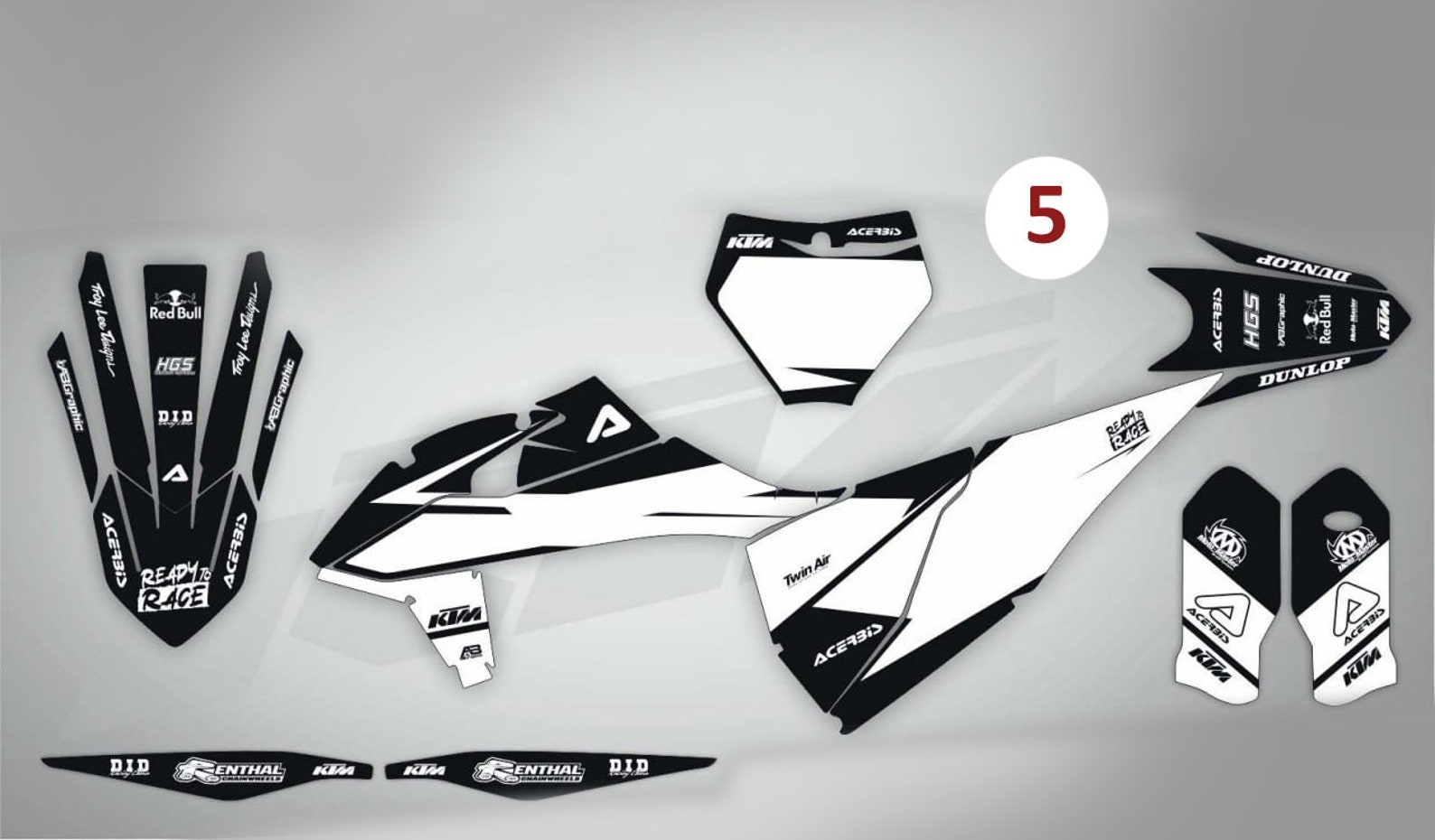Motocross Decals Graphic Kit, Vinyl Protective Stickers for Motorcycle ...