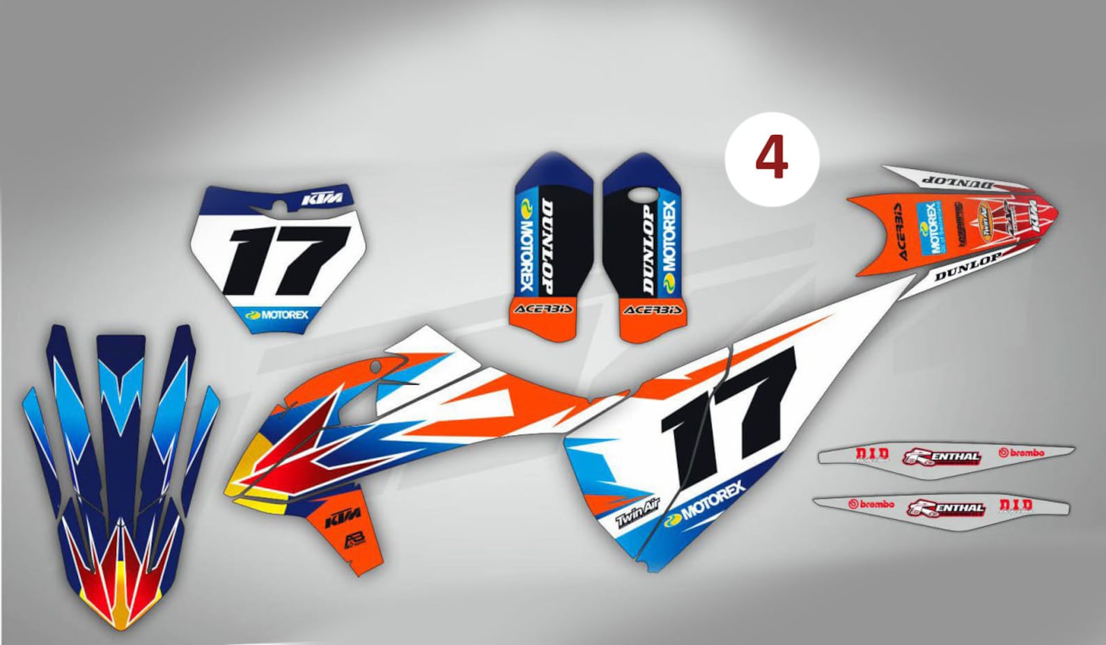 Motocross Decals Graphic Kit, Vinyl Protective Stickers for Motorcycle ...