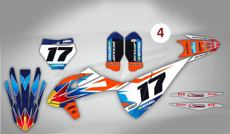 Motocross Decals Graphic Kit, Vinyl Protective Stickers for Motorcycle ...