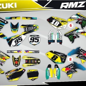 Motorcycle Suzuki Rm Rmz Drz Djebel Dr Decals Graphic Kit, Motorcycle ...