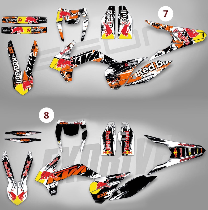Custom KTM Motorcycle Decals, Protective Vinyl Stickers, Enduro ...
