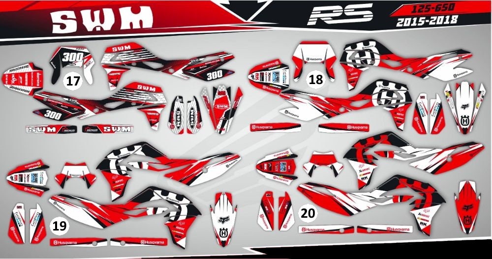 Custom Vinyl Decals Graphic Kit for Motorcycle Husaberg TM Beta Gas Gas ...