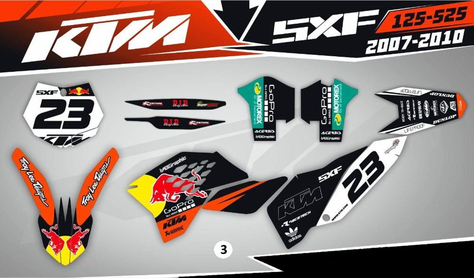 Motorcycle KTM Sfx Exc Xcw Sx Smc Custom Vinyl Stickers, Dirt Bike ...
