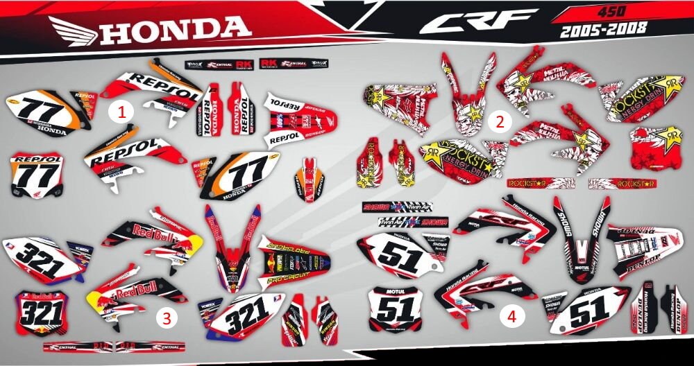 Graphic Decal for Motorcycle Honda Cr Crf Xr Fmx Motorcycle - Etsy