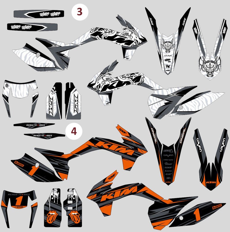 Custom Vinyl Protective Stickers Motorcycle KTM (SXF EXC Xs Adventure ...