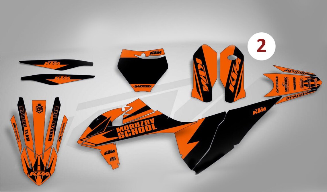 Vinyl Decals Graphic Kit for Motocross, Motorcycle KTM kovi Beta ...