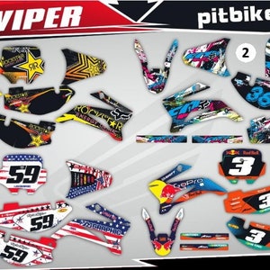 Motorcycle Pitbike Geon Kayo Viper X-pit X-ride BSE Forte Custom Vinyl ...