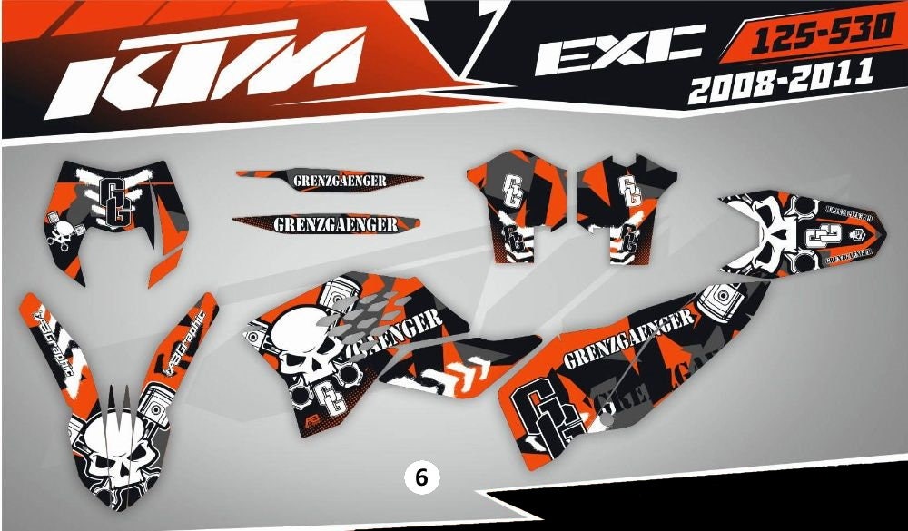 Motorcycle KTM Sfx Exc Xcw Sx Smc Custom Vinyl Stickers Dirt - Etsy