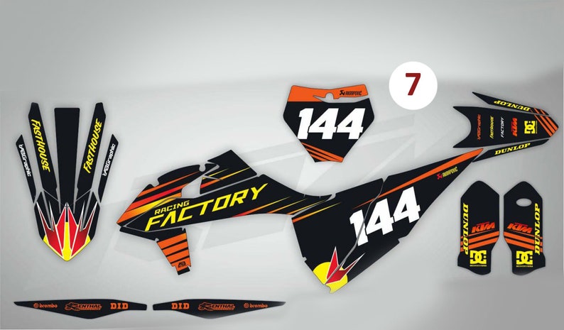 Motocross Decals Graphic Kit, Vinyl Protective Stickers for Motorcycle ...
