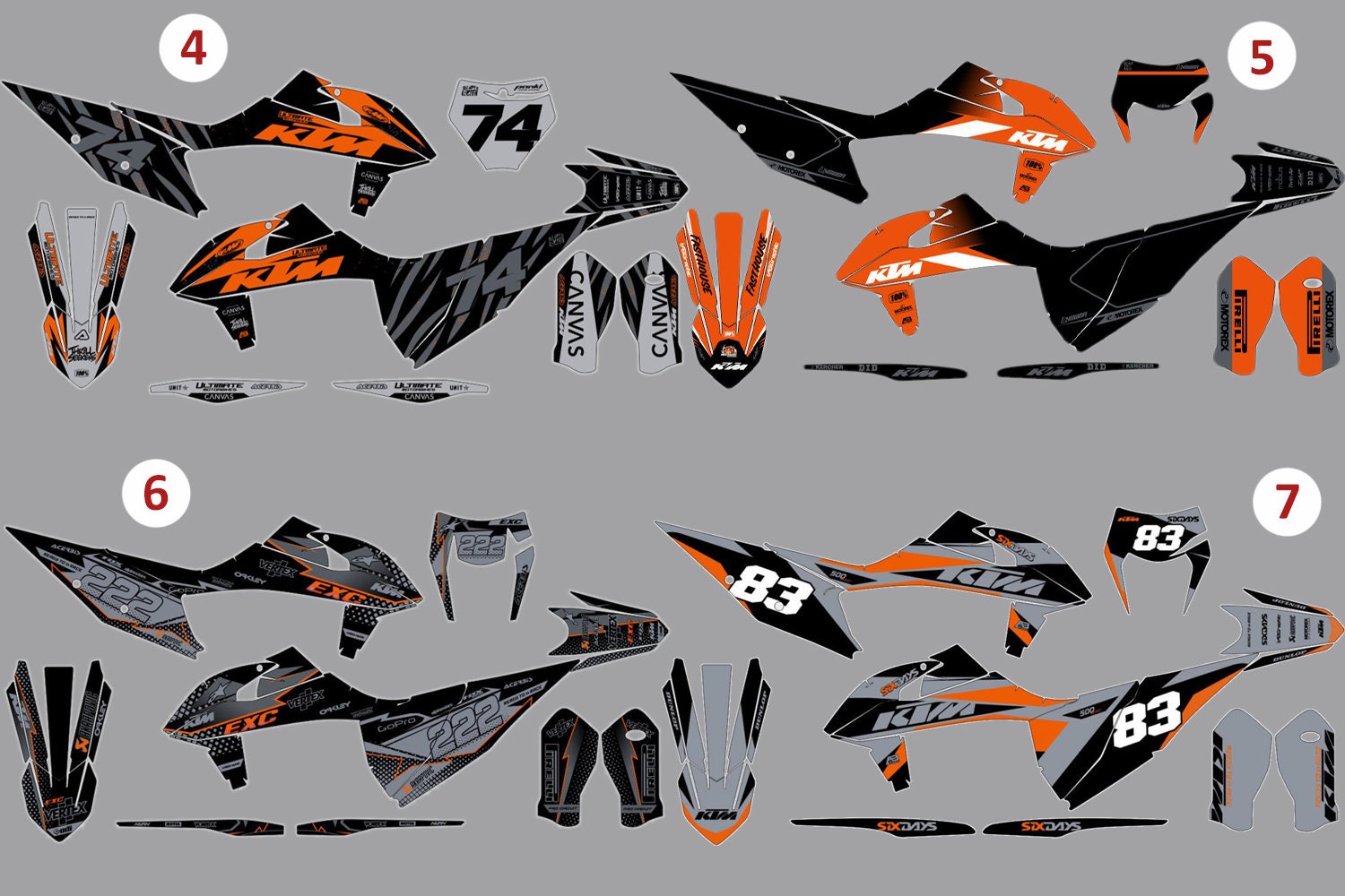 Holographic and Chrome Stickers for Motorcycle Kawasaki Yamaha KTM ...