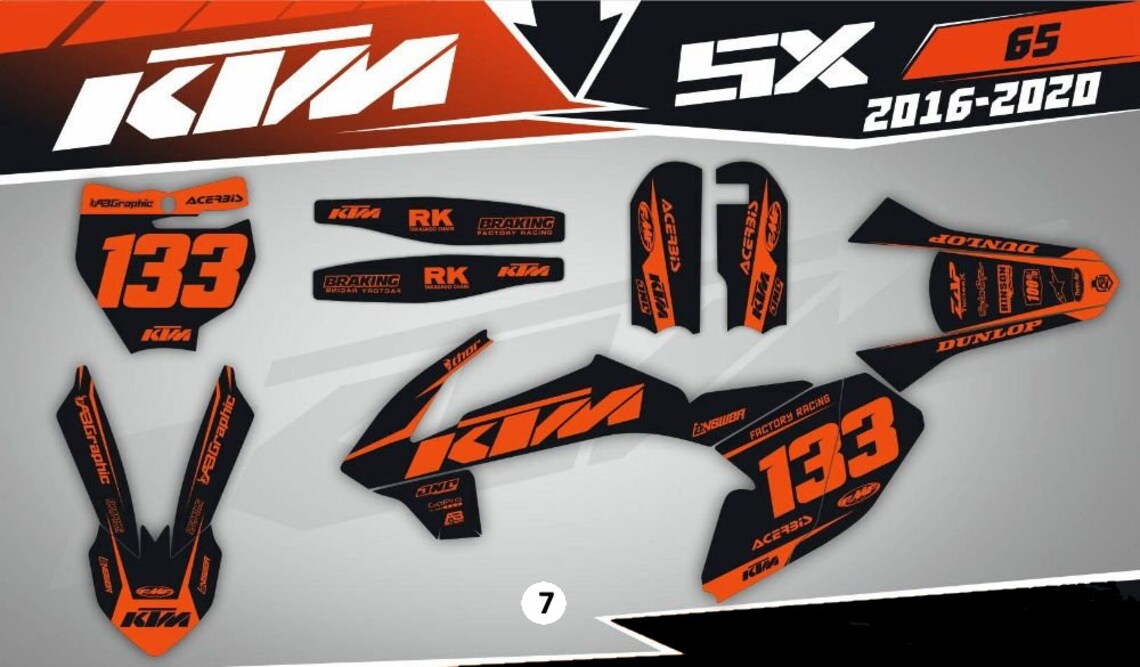 Motorcycle KTM Sfx Exc Xcw Sx Smc Custom Vinyl Stickers, Dirt Bike ...