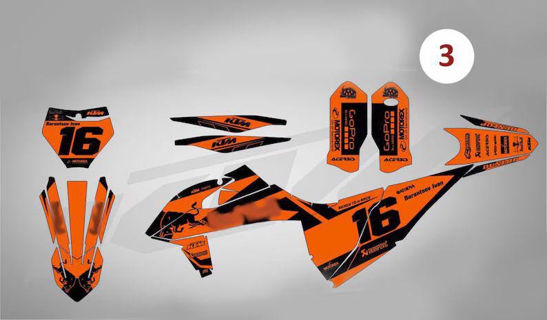 Motocross Vinyl Decal Kit, Custom Motorcycle Graphics, Rd Bull Design ...