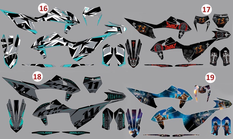 Holographic and Chrome Stickers for Motorcycle Kawasaki Yamaha KTM ...