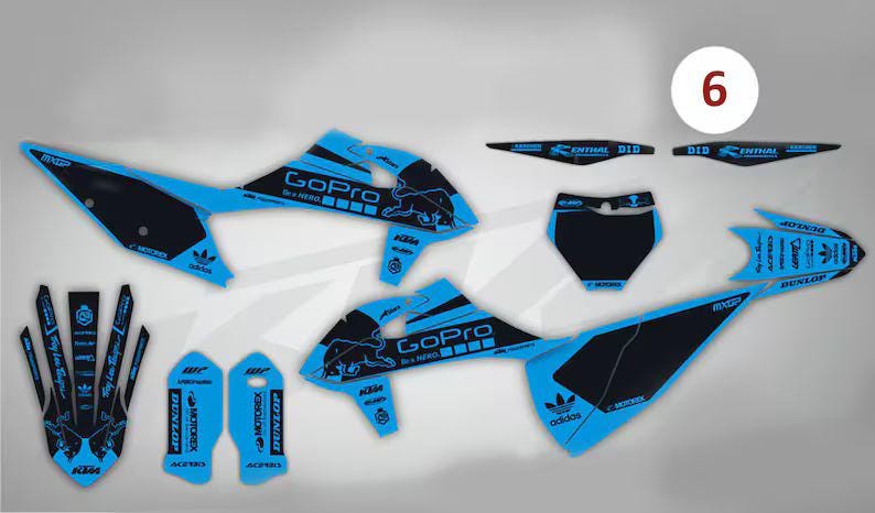 Motocross Vinyl Decal Kit, Custom Motorcycle Graphics, Rd Bull Design ...