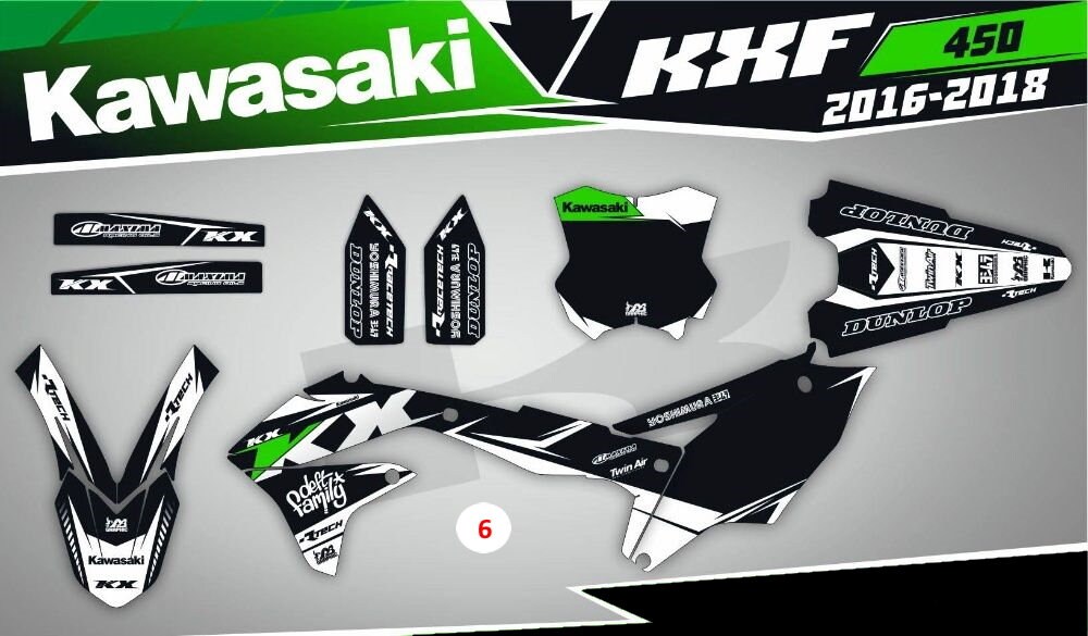 Stickers Graphics Moto Decals Kawasaki KXF KX450F KX250F KX KLX 65 85 ...