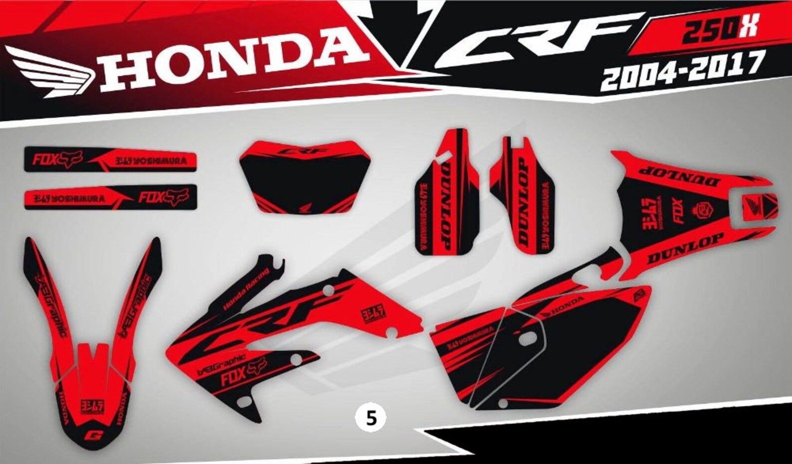 Motocross Husqvarna FC TC Kawasaki Kfr Honda CRF Motorcycle Sticker Set ...