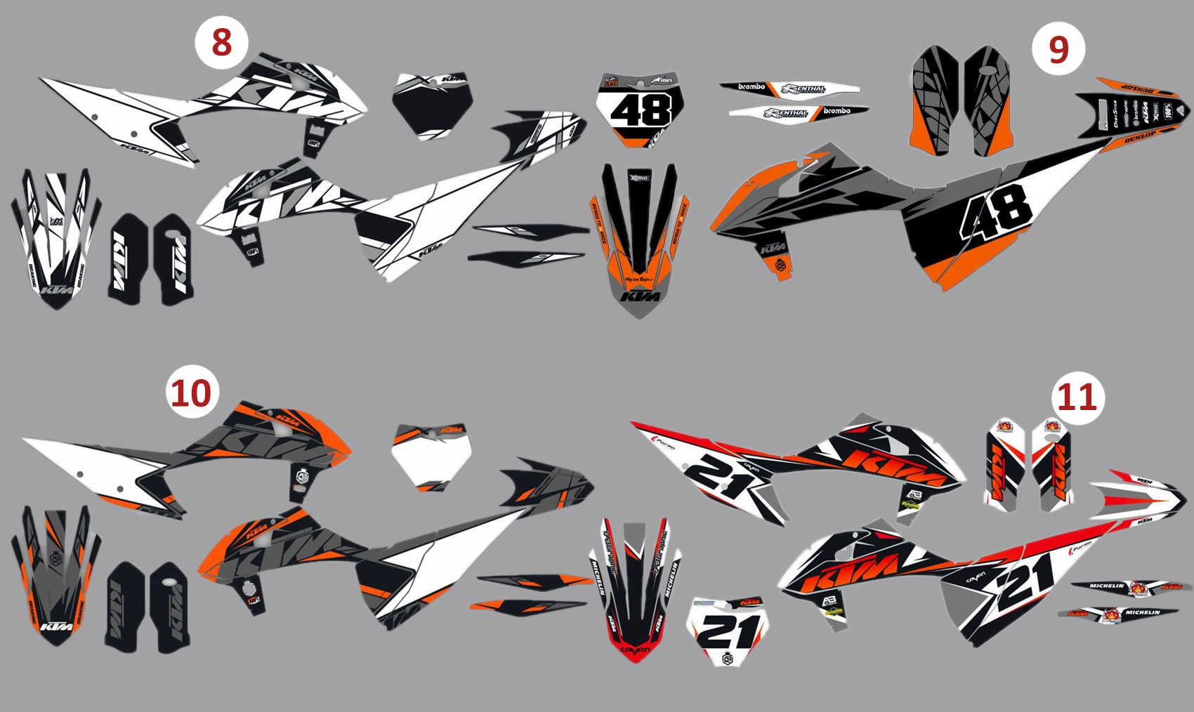 Holographic and Chrome Stickers for Motorcycle Kawasaki Yamaha KTM ...