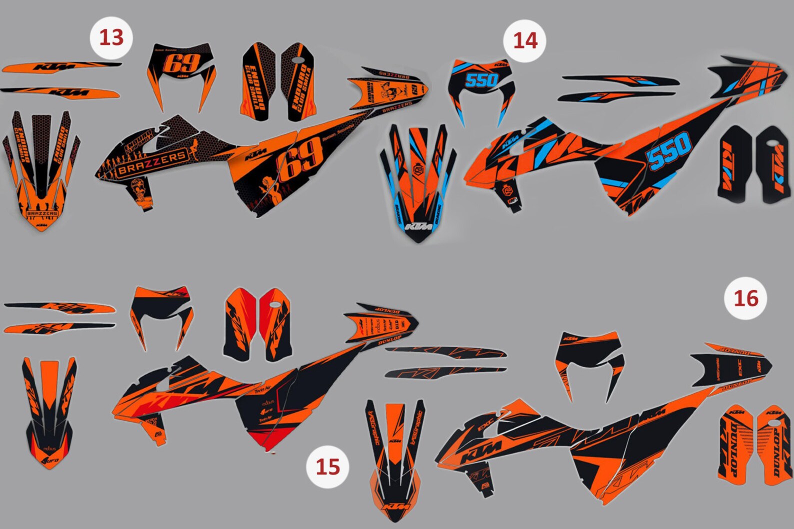 Fluorescent Stickers for Motorcycle KTM, Custom Vinyl Protective ...