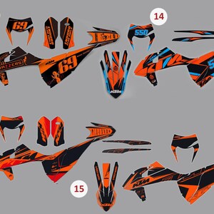 Fluorescent Stickers for Motorcycle KTM, Custom Vinyl Protective ...