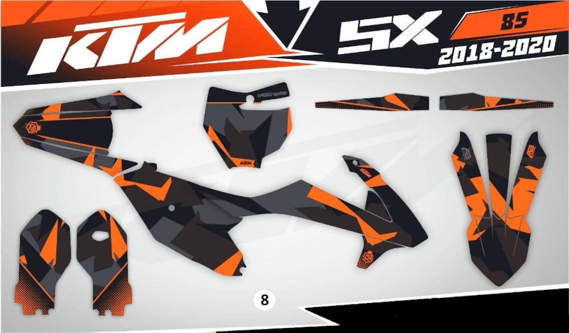 Motorcycle KTM Sfx Exc Xcw Sx Smc Custom Vinyl Stickers, Dirt Bike ...