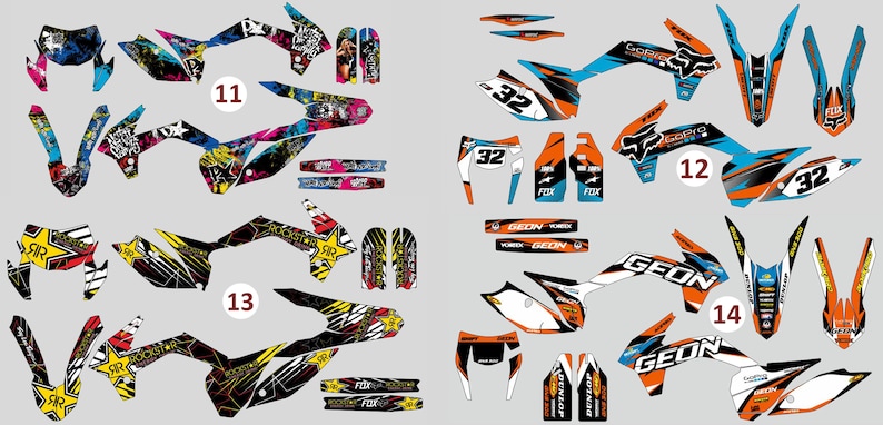 Geon GNS, X-road, Terrax Motorcycle Decals Graphic Kit, Supermoto ...