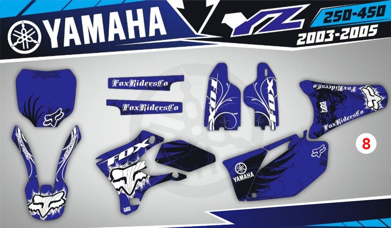 Custom Decal Graphic Kit for Dirt Bike Yamaha Yzf 250 450 Yz 85 125 Wrf ...
