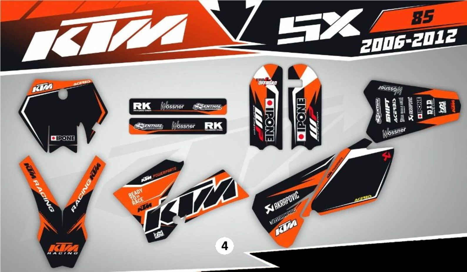 Motorcycle KTM Sfx Exc Xcw Sx Smc Custom Vinyl Stickers, Dirt Bike ...