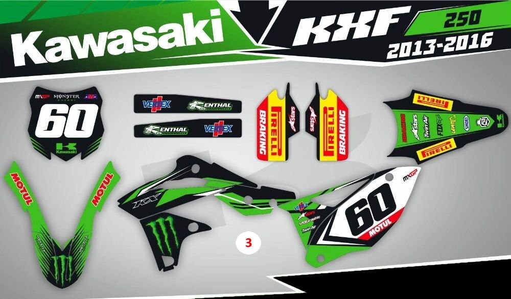 Stickers Graphics Moto Decals Kawasaki KXF KX450F KX250F KX KLX 65 85 ...