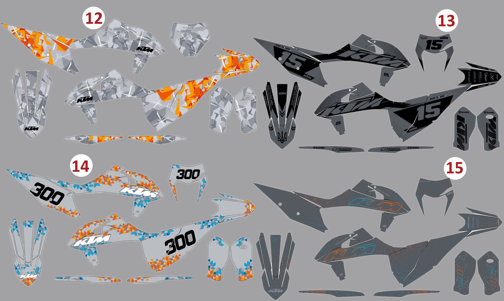 Holographic and Chrome Stickers for Motorcycle Kawasaki Yamaha KTM ...